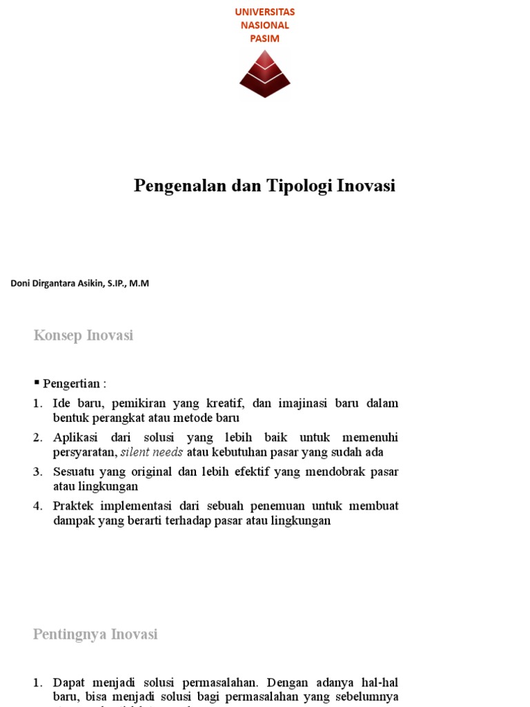 Tipologi dan Proses Inovasi | PDF | Bisnis | Pengelolaan Keuangan & Uang