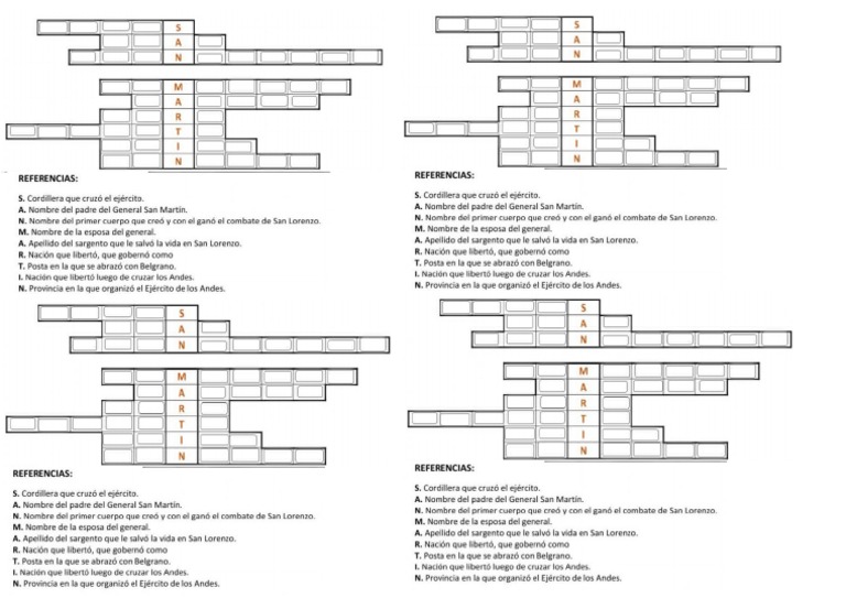 Crucigrama San Martin | PDF