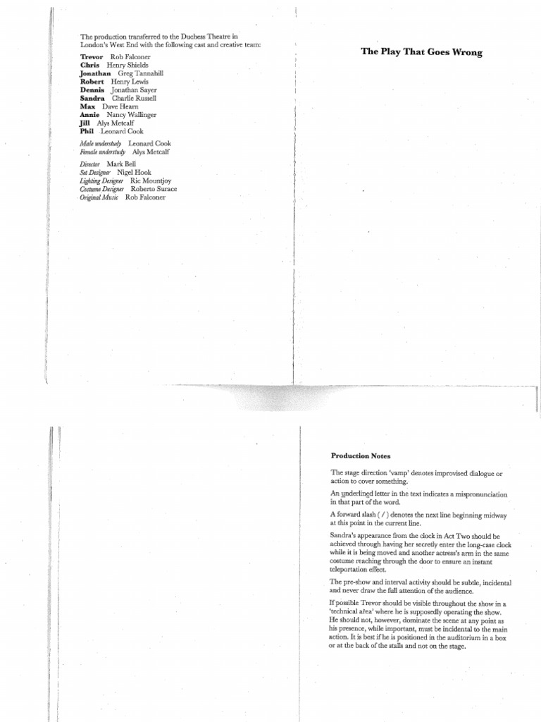 The Play That Goes Wrong | PDF