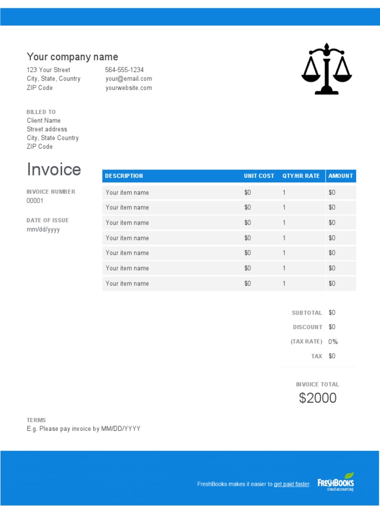 Free Invoice Template for Businesses | PDF