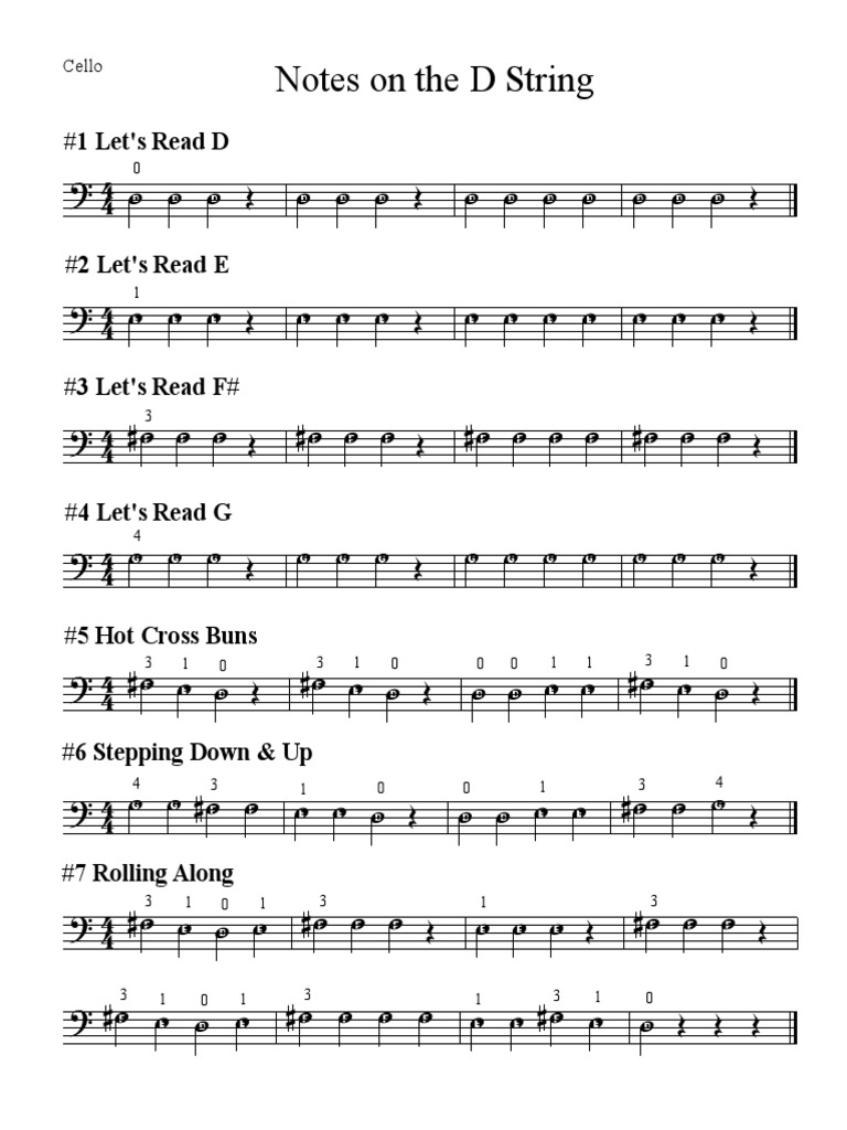 Notes On D Cello | PDF