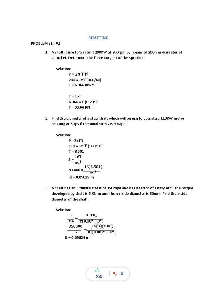 Machine Design Prob Sets Plates | PDF | Belt (Mechanical) | Physical ...