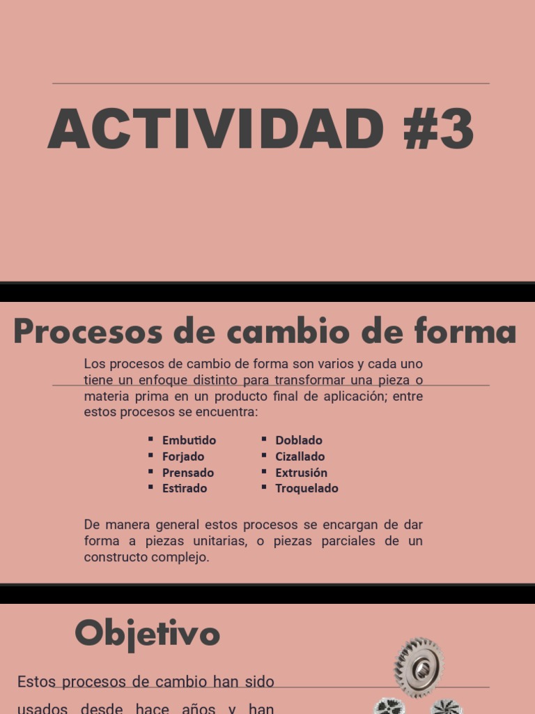 Presentacion 3 Procesos de Cambio de Forma | PDF | Perforar ...