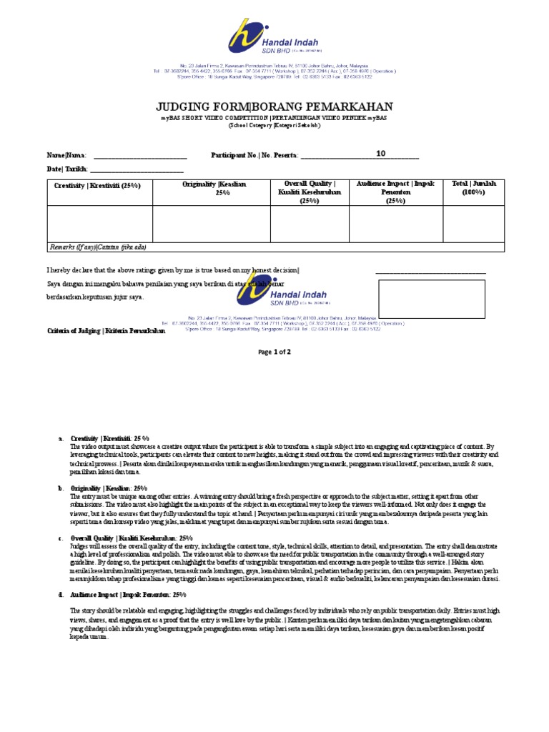 Judging Form | PDF | Human Communication | Cognition
