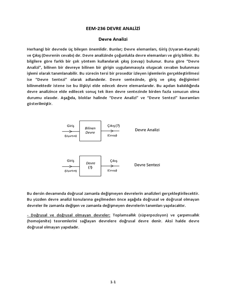 Devre Analizi Ders Notları | PDF