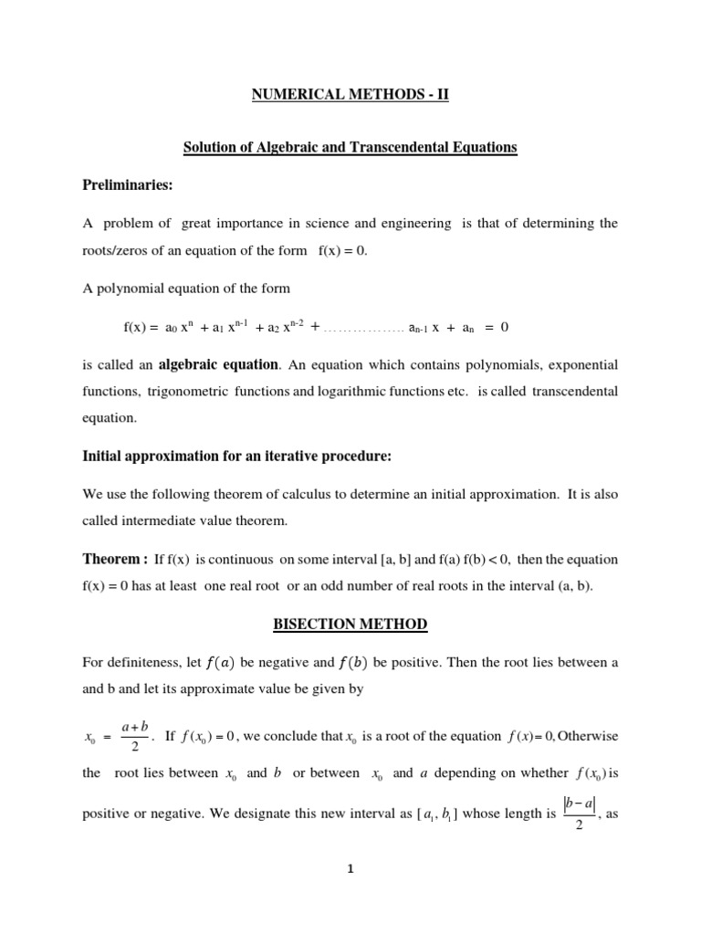 Numerical Methods II | PDF | Equations | Zero Of A Function