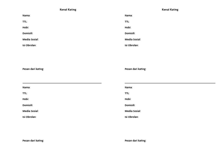 Format Kenal Kating | PDF | Ilmu Sosial