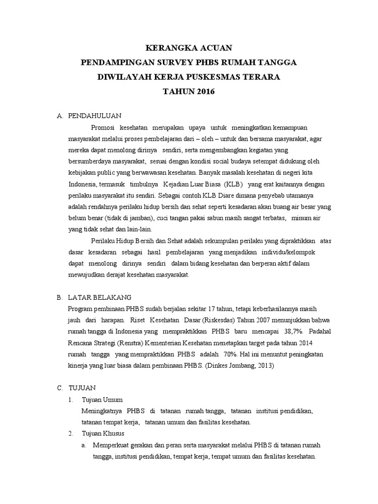 Kak Pendampingan Phbs RT | PDF