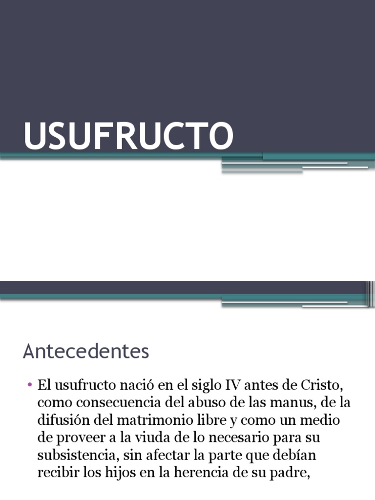 Usufructo | PDF | Propiedad | Ley del Medio Ambiente