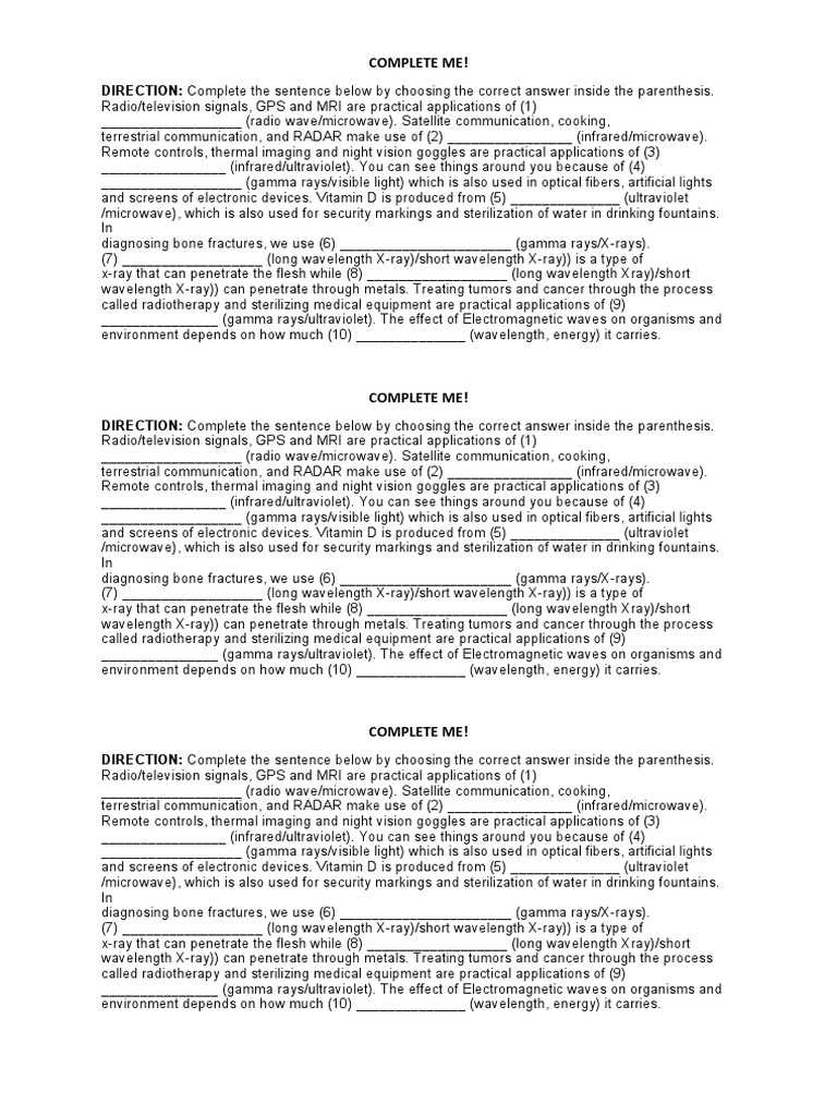 Complete Me! | PDF | Radio | X Ray