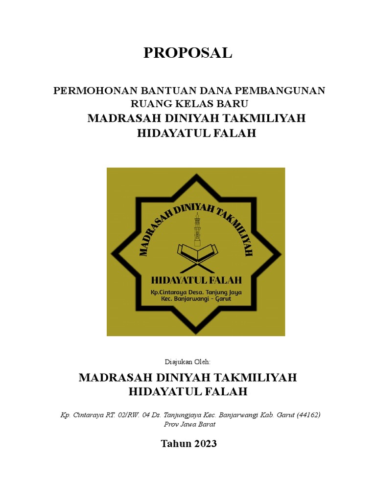 Proposal Dana Kelas Baru MDT | PDF