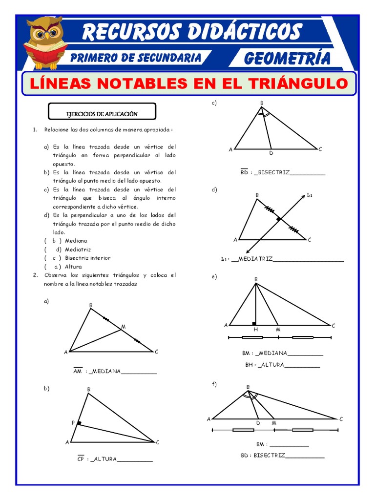 Lineas-Notables-en-el-Triangulo-para-3° De-Secundaria TAREA | PDF ...