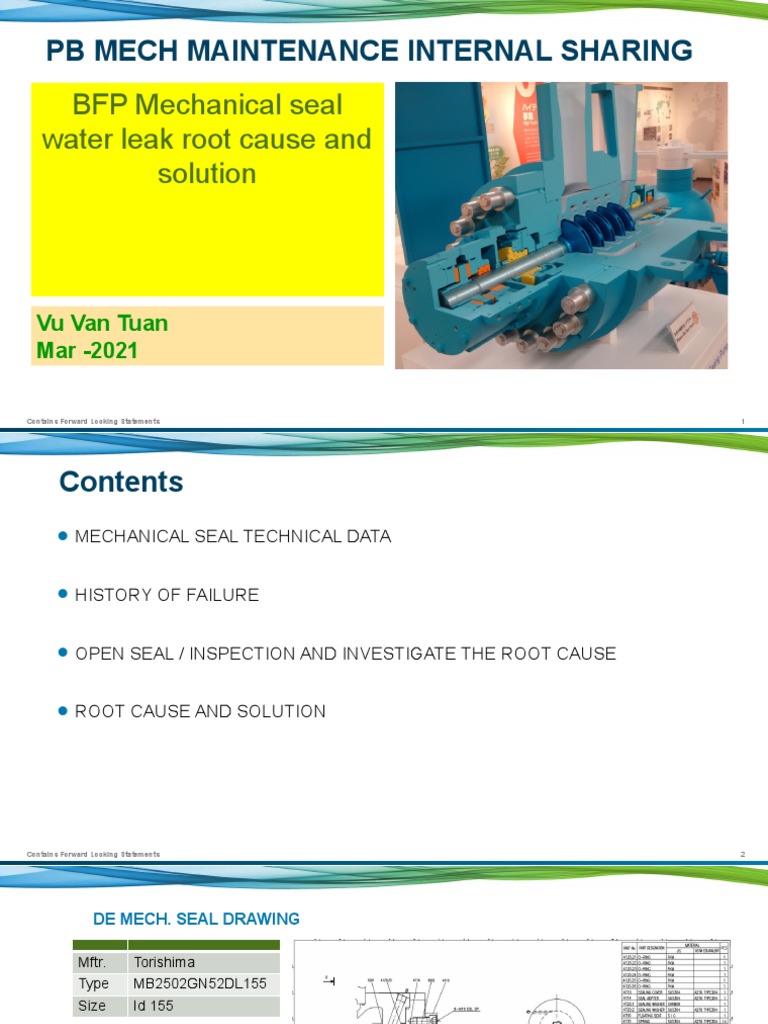 BFP-1B de Mechanical Seal Damage RCA Present by Vu Van Tuan | PDF ...