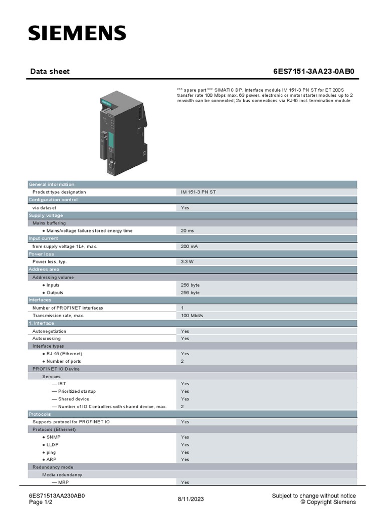 6ES71513AA230AB0 Datasheet en | PDF | Computer Networking | Electronics