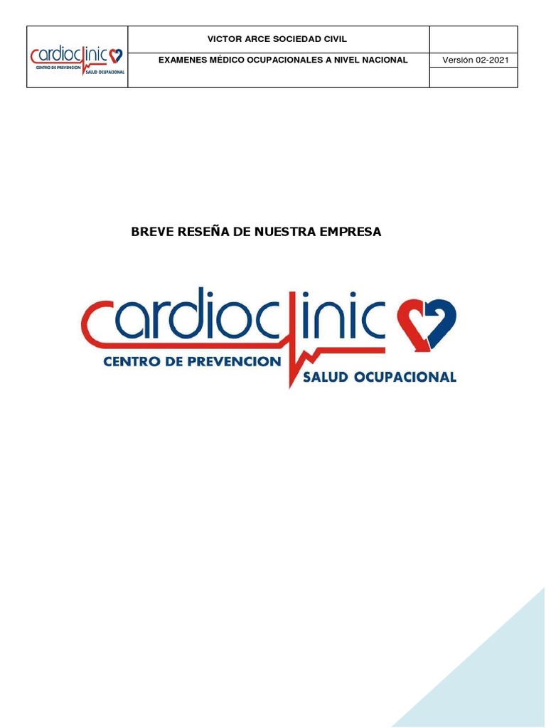 CV Cardioclinic | PDF | Calidad (comercial) | Seguridad y salud ocupacional