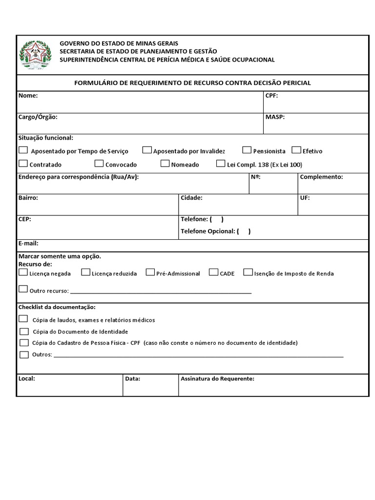 Formulario de Requerimento Recurso | PDF