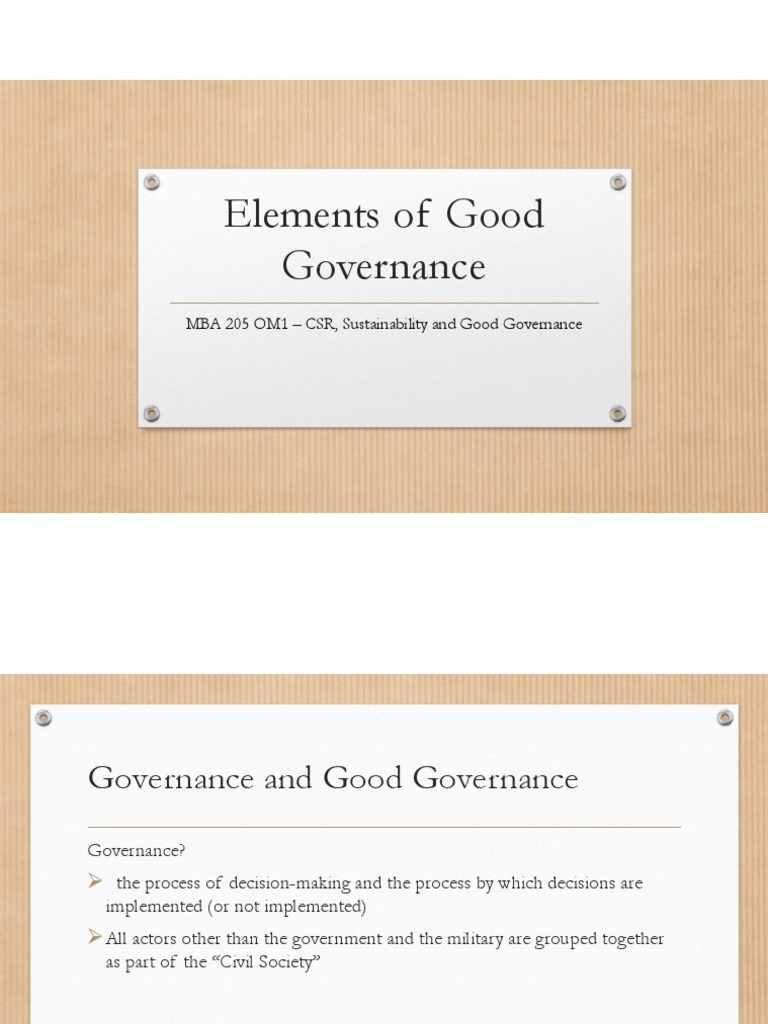 Key Elements of Good Governance | PDF | Good Governance | Governance