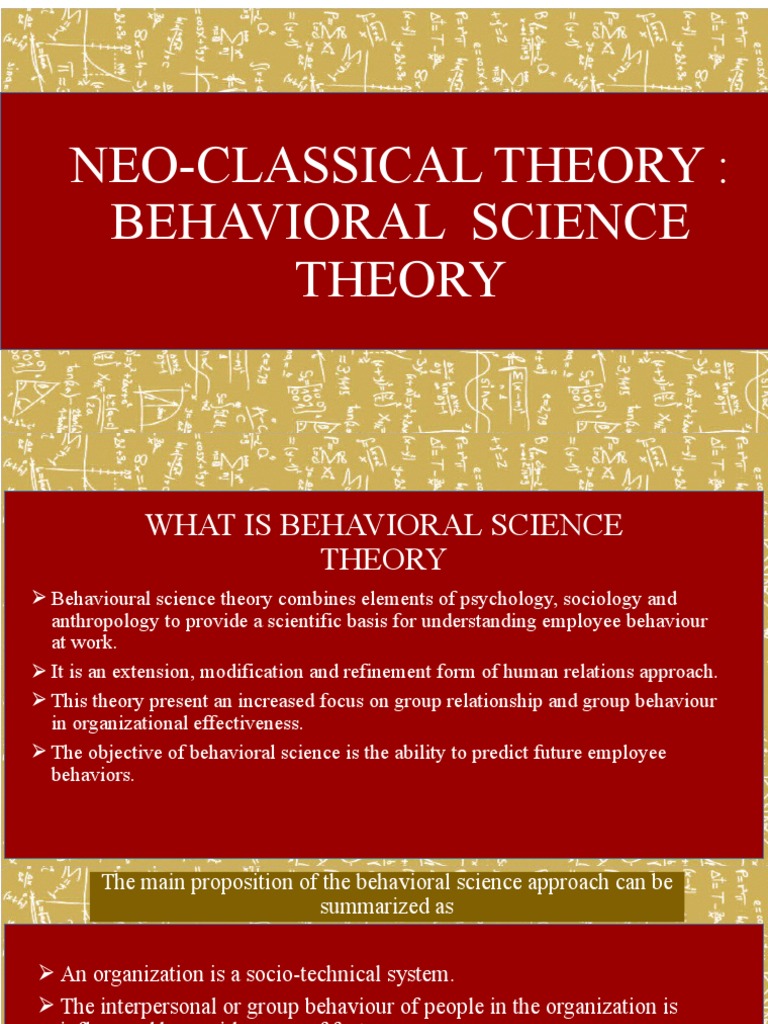 Neoclassical Theory in Behavioral Science | PDF | Behavioural Sciences ...
