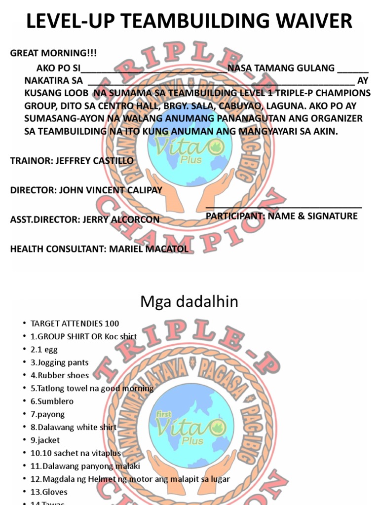 Teambuilding Waiver Higher | PDF