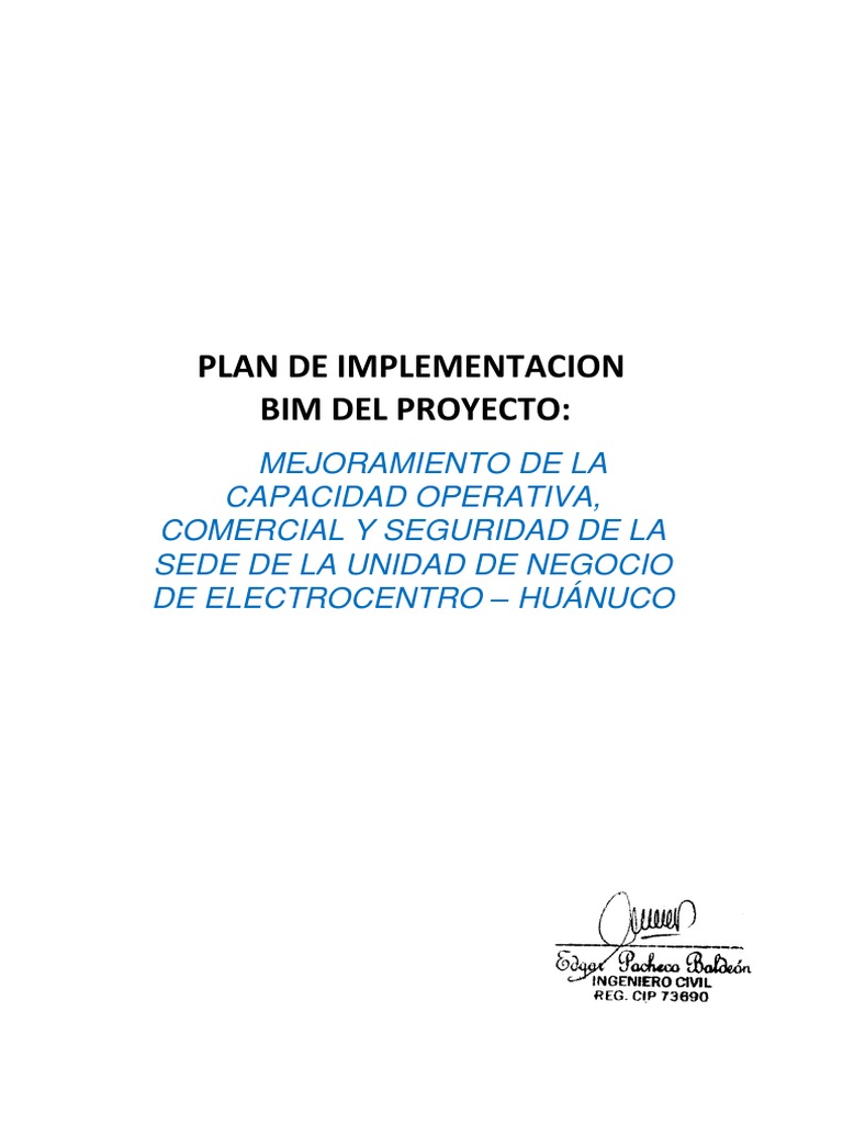 06.-Plan de Implementacion | PDF | Autodesk Revit | Diseño