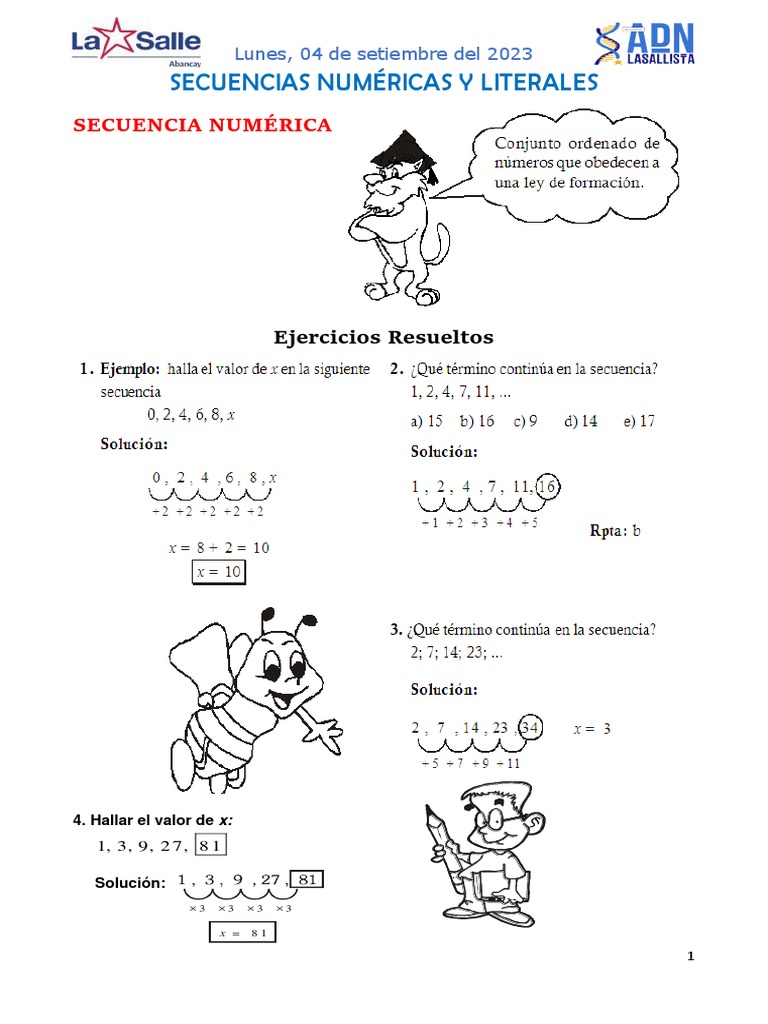 Secuencias Numerica y Literales | PDF