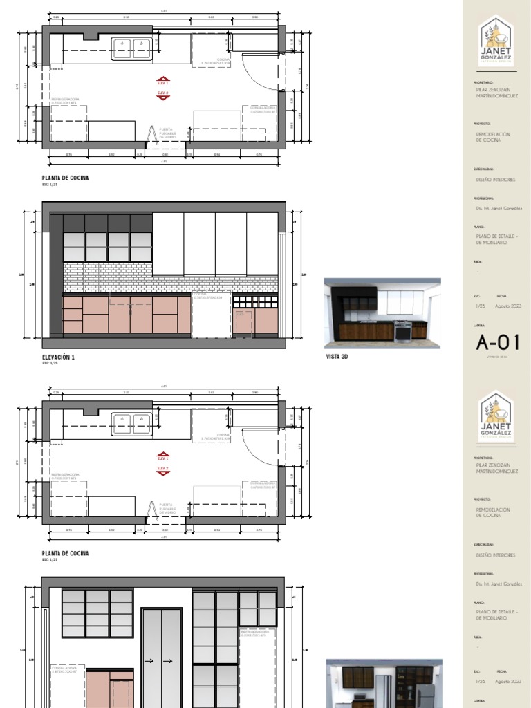 Planos de Mobiliario para Cocina | PDF
