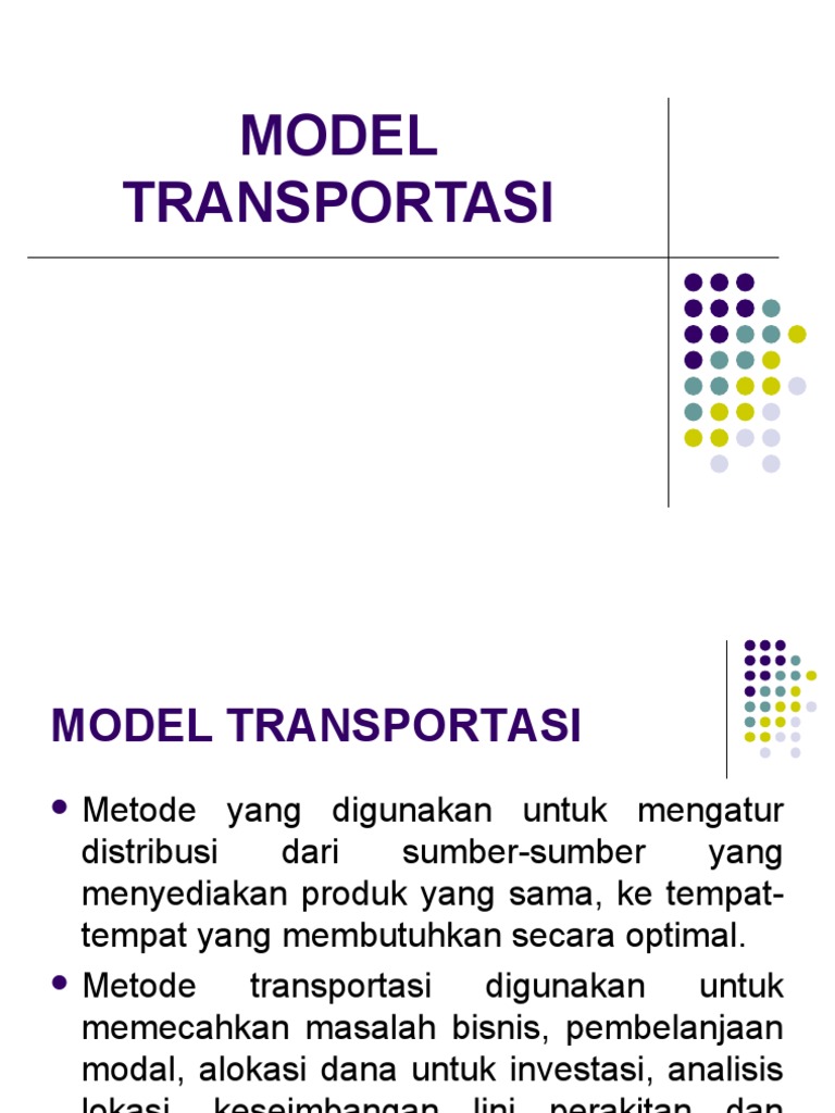 Model - Transportasi Nwc+modi | PDF