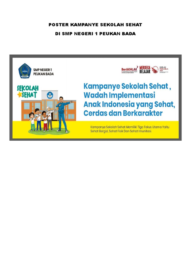 Poster Kampanye Sekolah Sehat SMP | PDF