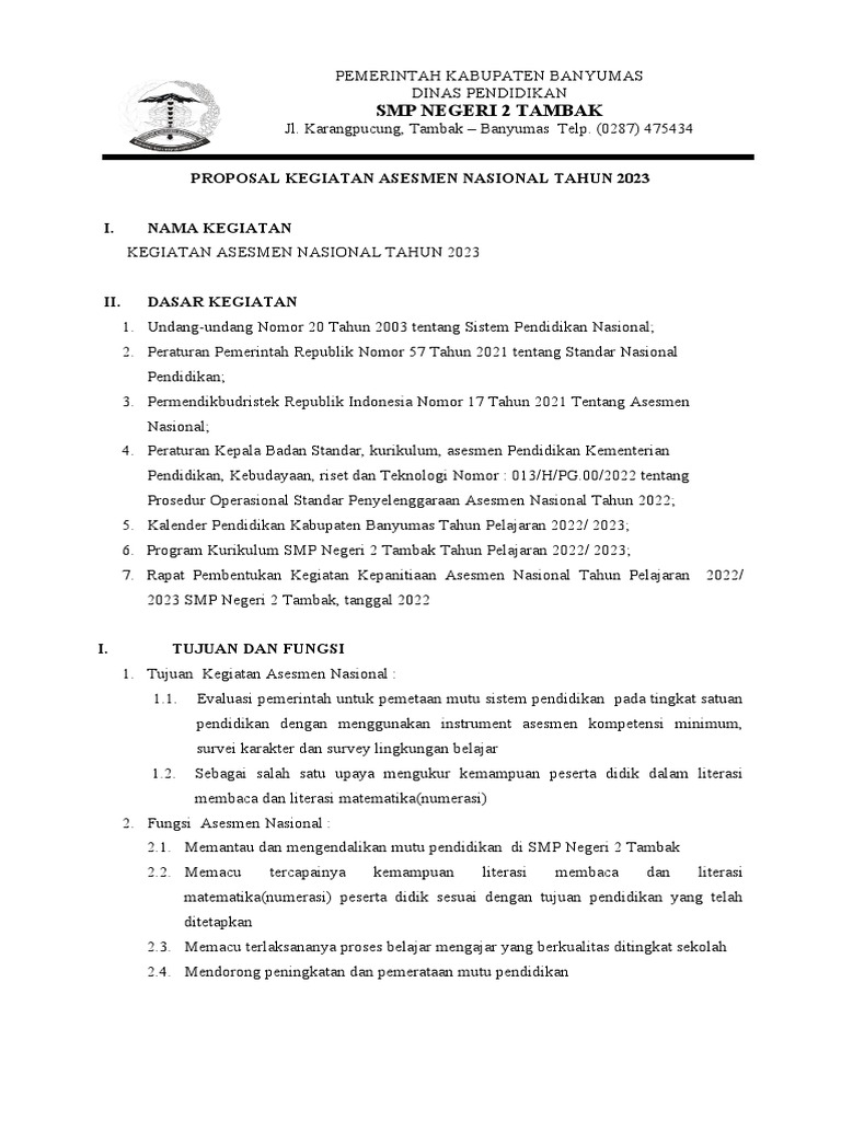 Proposal ANBK 2022 | PDF