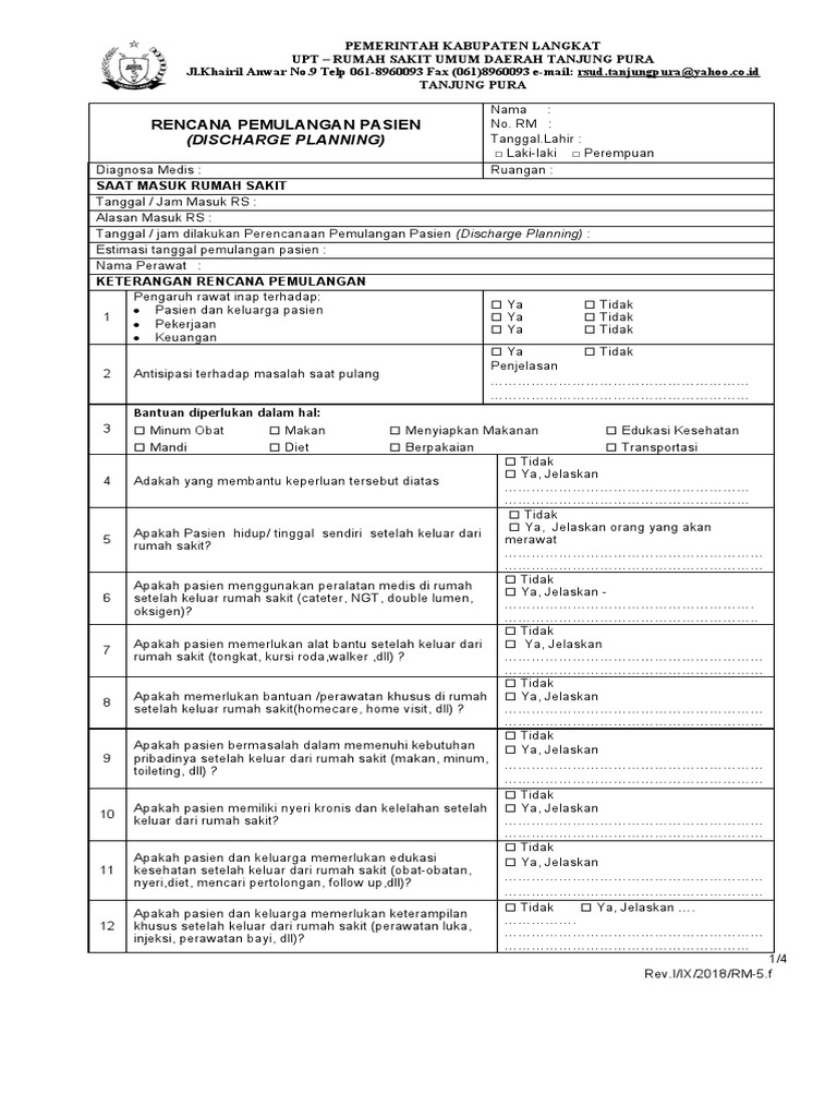 UGD - RM-6 Discharge Planning | PDF
