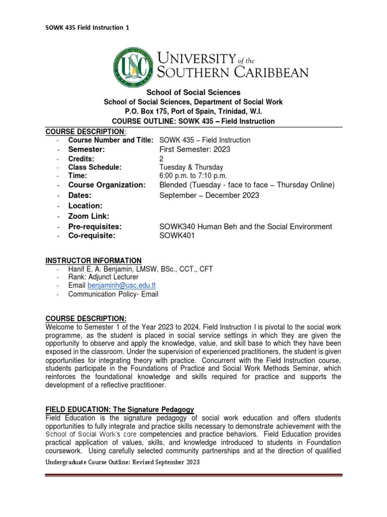 SOWK435 10 Course Outline | PDF | Social Work | Evaluation