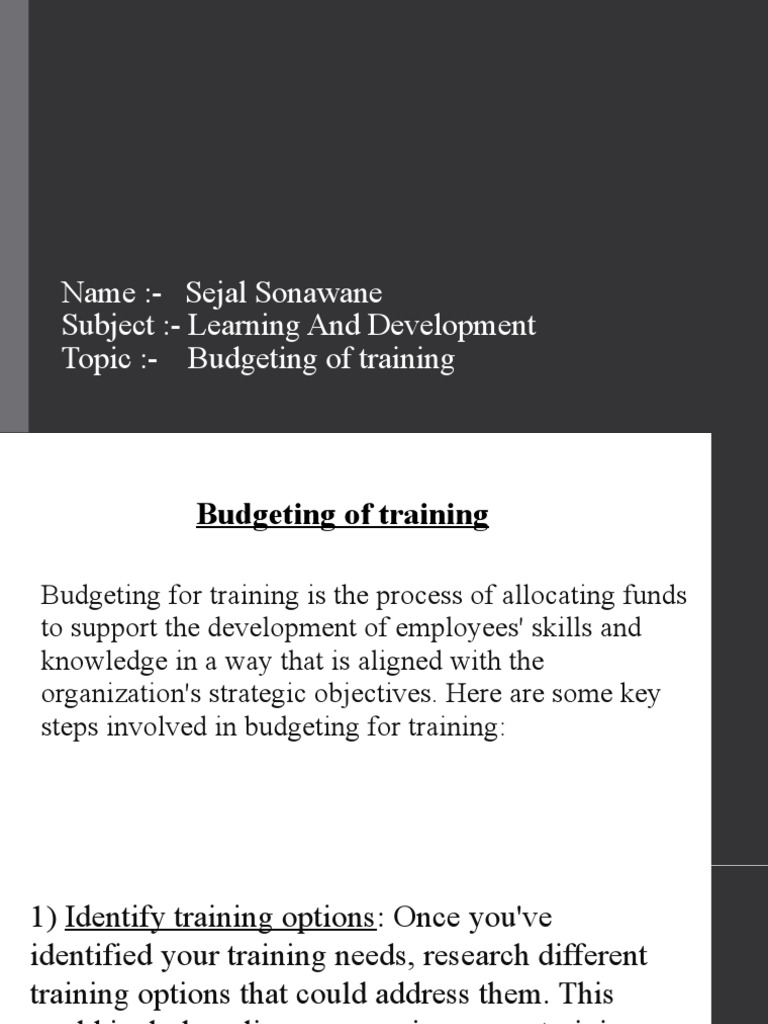 Training Budgeting Strategies Explained | PDF