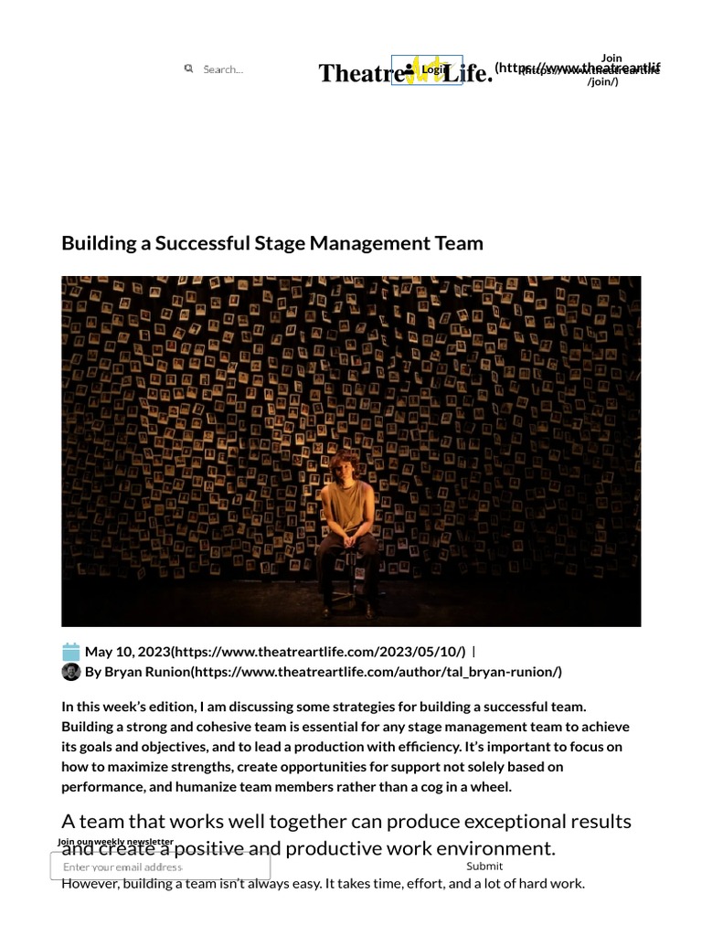 Building A Successful Stage Management Team - TheatreArtLife | PDF ...