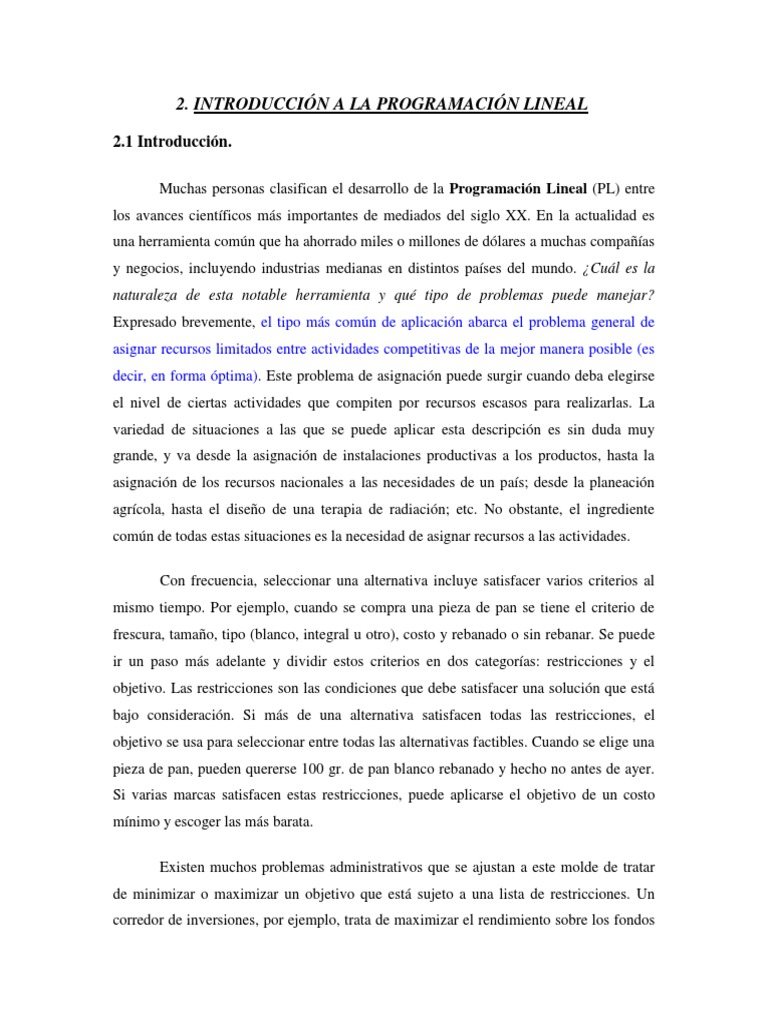 02 Programacion Lineal | PDF | Programación lineal | Ecuaciones