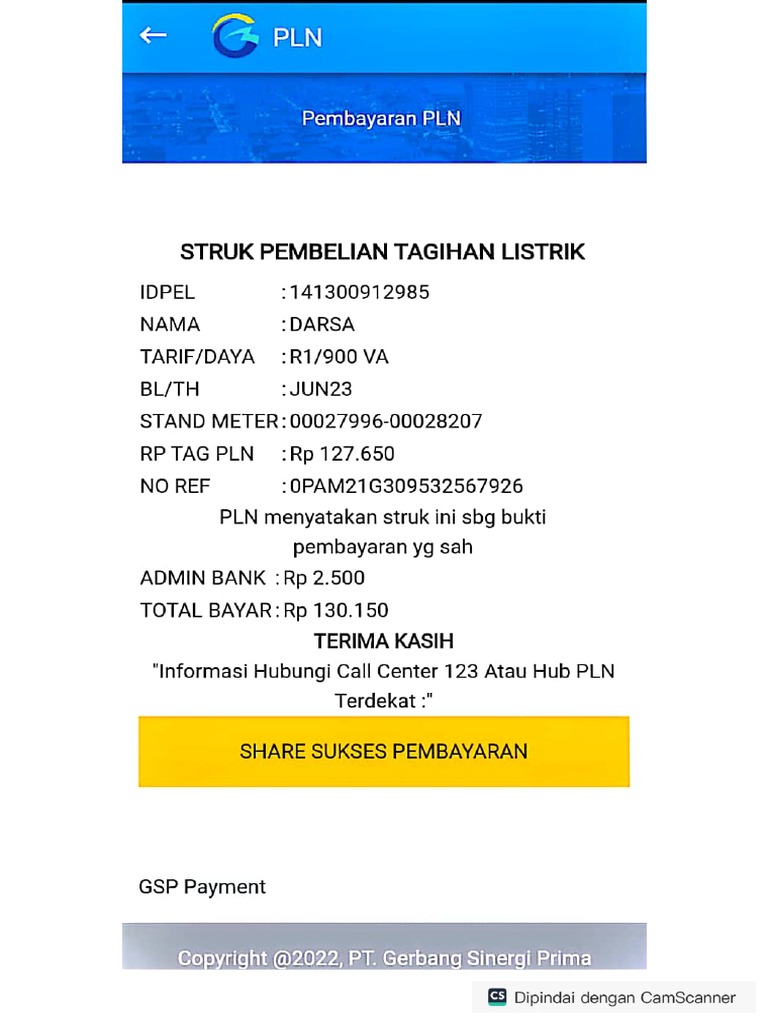 Struk Tagihan Listrik | PDF