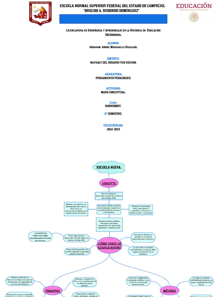 Mapa Conceptual de la Nueva Escuela Mexicana | PDF | Enseñando ...