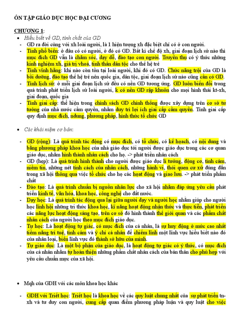 đề cương GDH | PDF