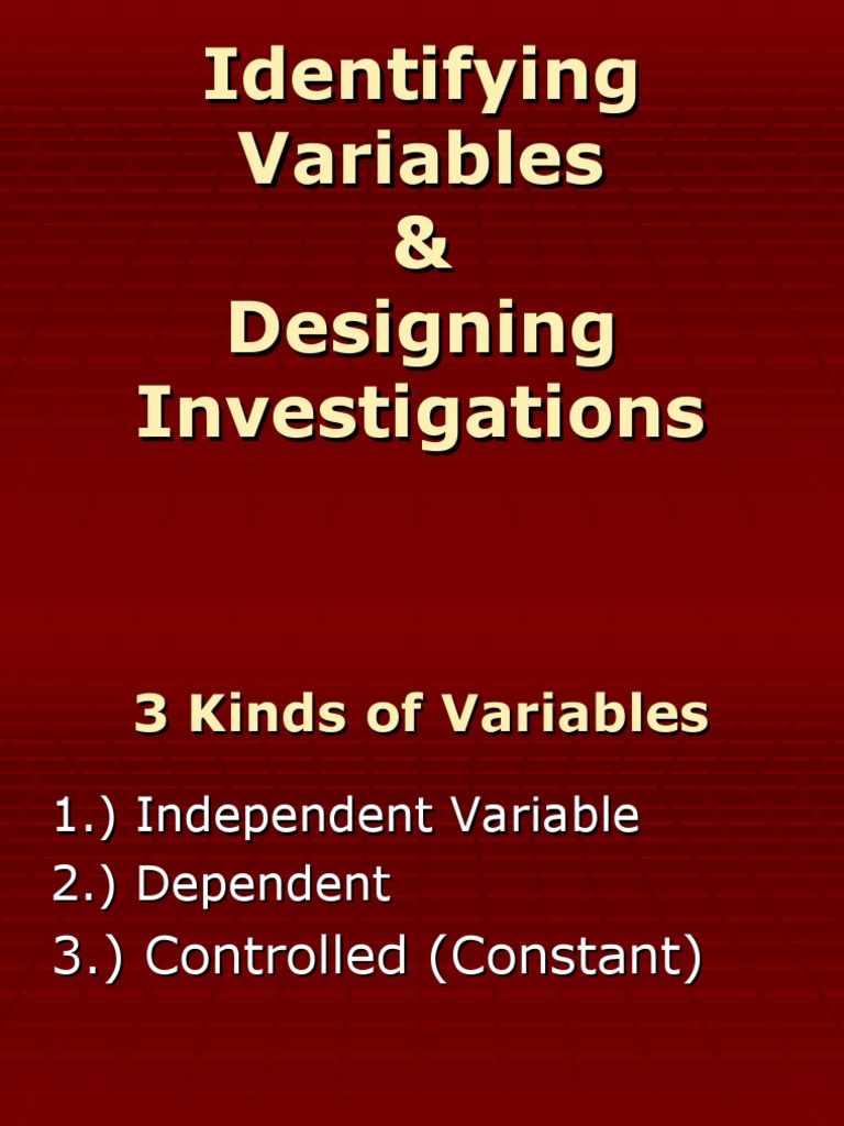SC 7 N 1 4 Identifying Variables | PDF | Experiment | Dependent And ...