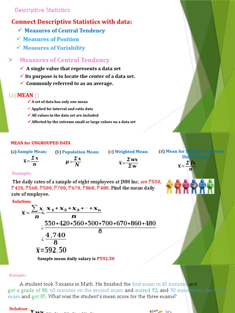 Lesson-2 Descriptive-Statistics Lecture | PDF | Mean | Median