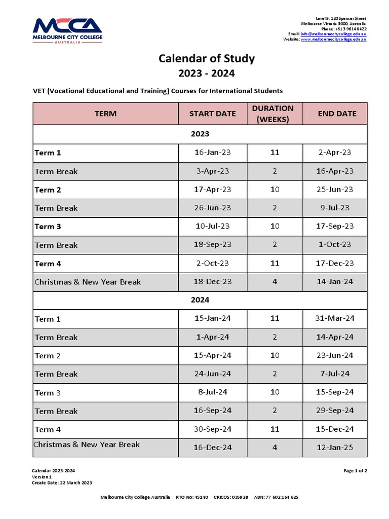 Calendar 2023-2024. V1. 220323 | PDF