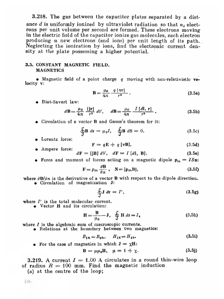 Irodov Magnetics | PDF | Magnetic Field | Circle