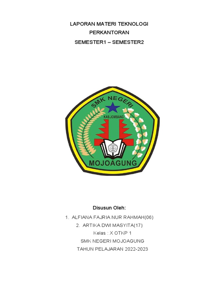 Laporan Materi Teknologi Perkantoran Artika Dan Alfiana Otkp 1 | PDF