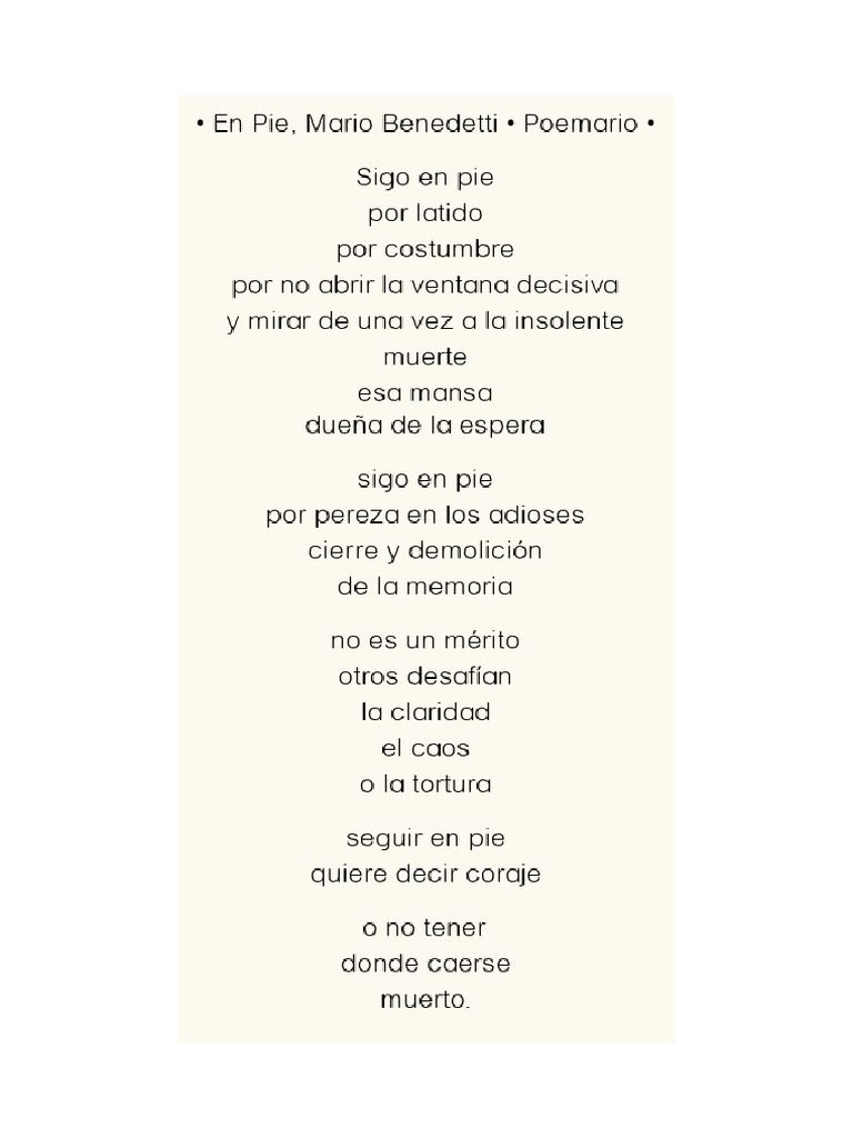 En Pie - Mario Benedetti | PDF