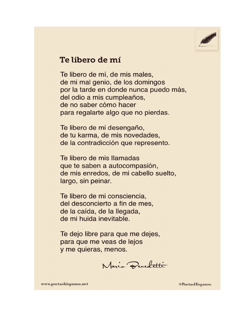 Te Libero De Mì Mario Benedetti Pdf