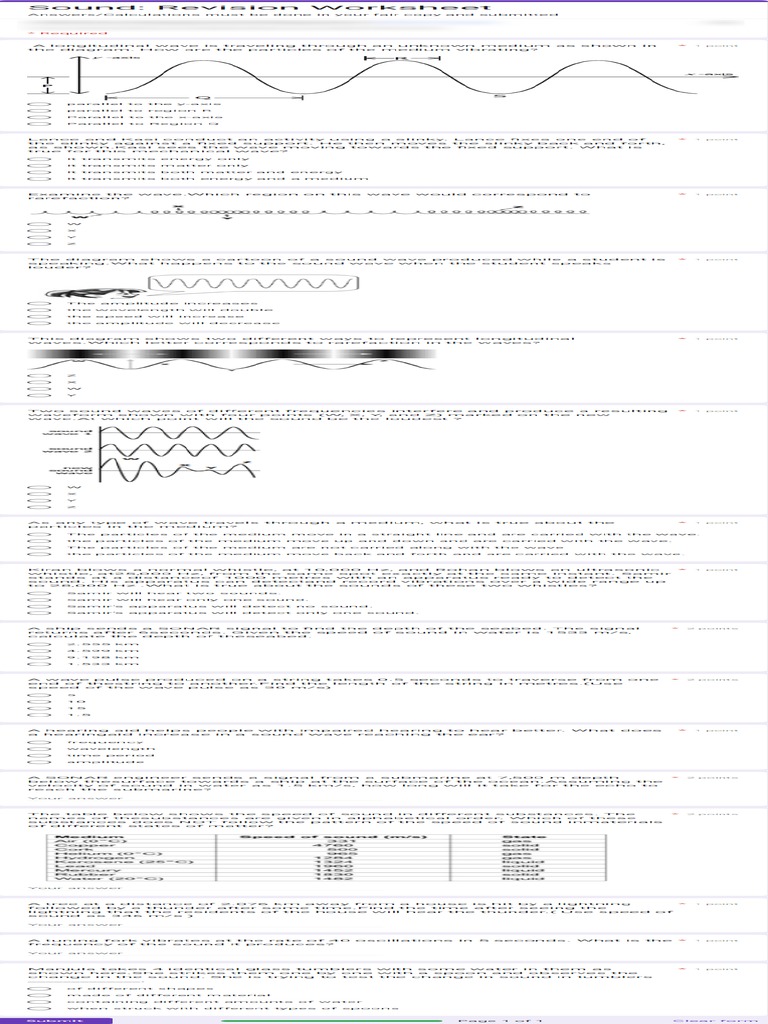 Sound Revision Worksheet | PDF