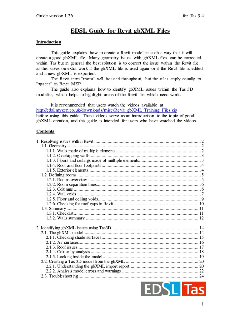 EDSL Revit GBXML Guide | PDF | Autodesk Revit | Wall