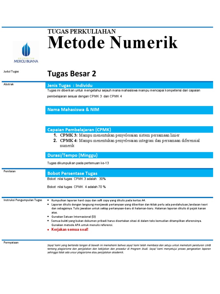 TB-2 METNUM Genap 22-23 | PDF | Metode & Bahan Ajar | Seni