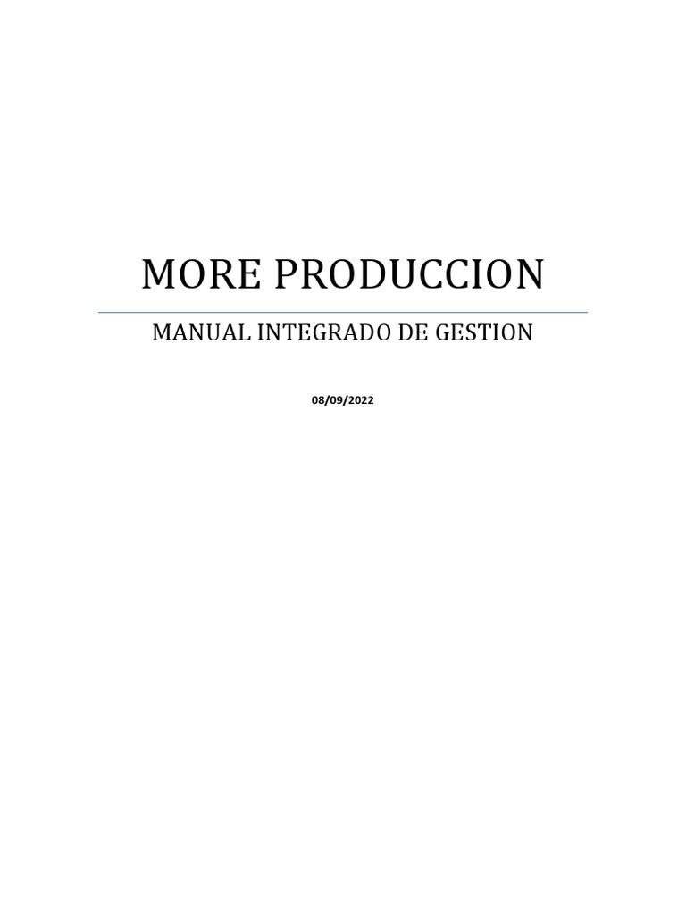 A-Manual Sig-More Produccion Rev I | Descargar gratis PDF | Calidad (comercial) | Business