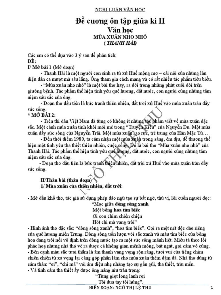 Mua Xuan Nho Nhỏ Viếng Lăng Bác | PDF