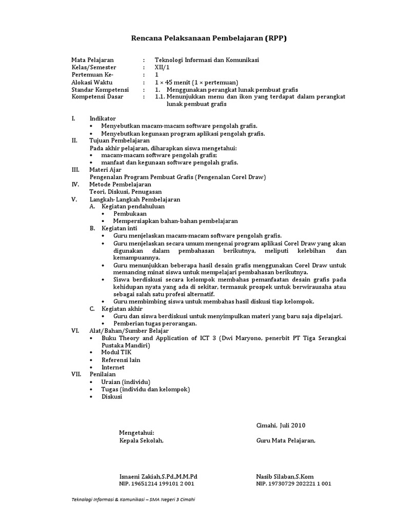 RPP Tik Kelas Xii 2023 2024 | PDF | Seni | Komputer